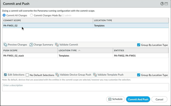 Panorama Templates and Template Stacks